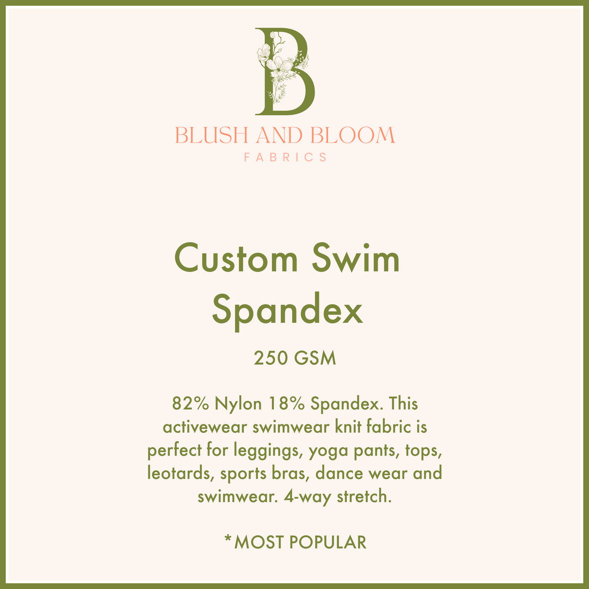 Custom Swim Spandex Heavy 250 – Blush And Bloom Fabrics